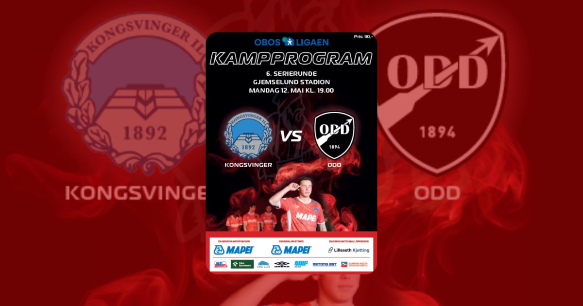 KIL - Odd: Dagens programblad / Kongsvinger